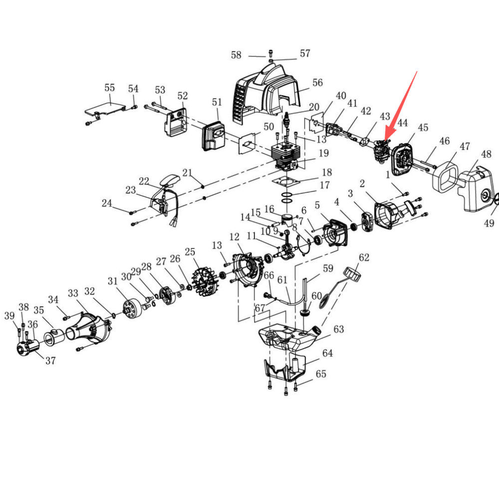 PowerSmart String Trimmer Part- Carburetor, Stock#1E34F-2E.1A