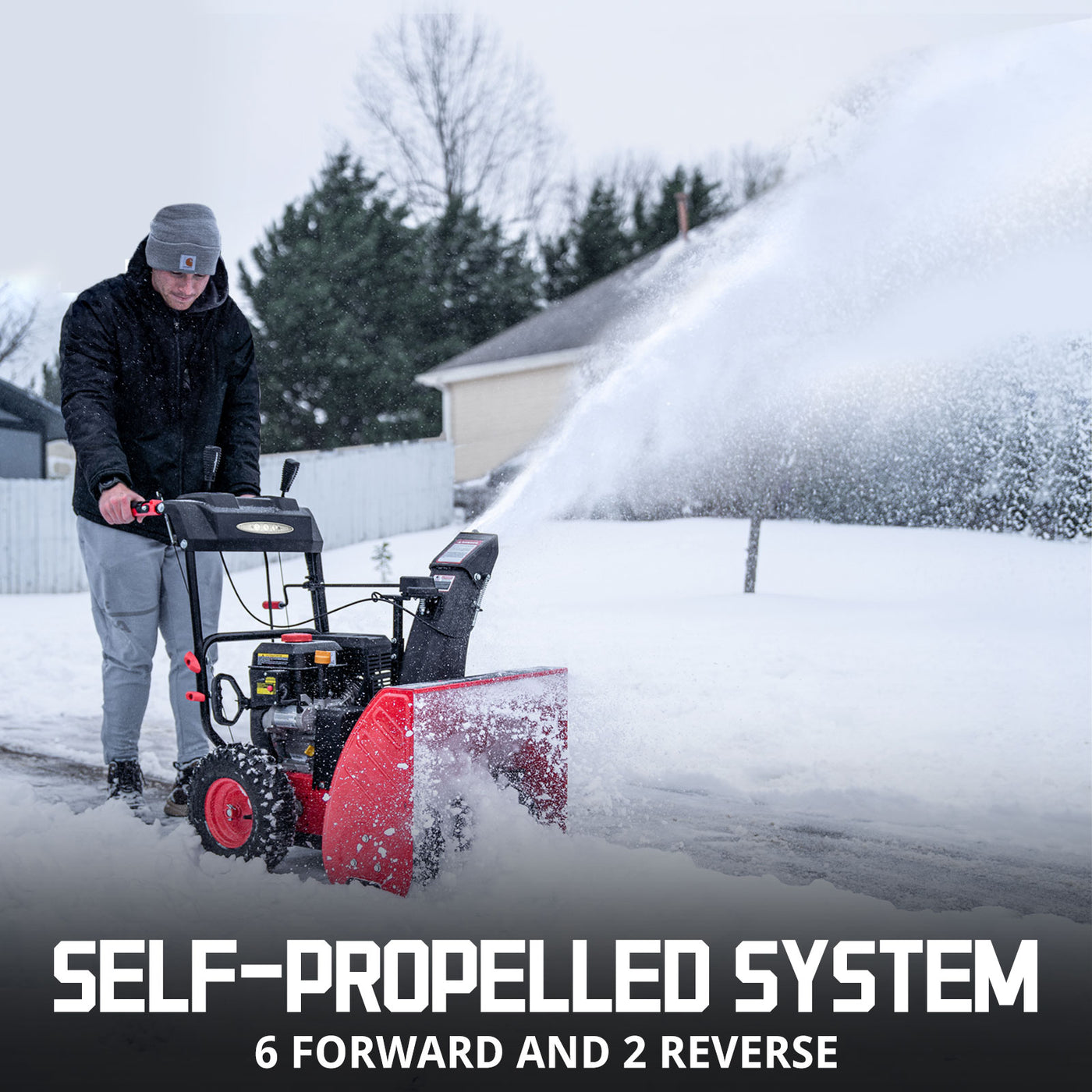 24'' 212cc Two Stage Self-Propelled Gas Snow Blower w/ Electric Start