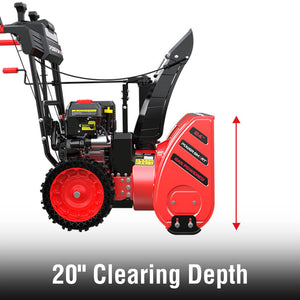 24'' 252cc Two Stage Self-Propelled Gas Snow Blower w/ Electric Start