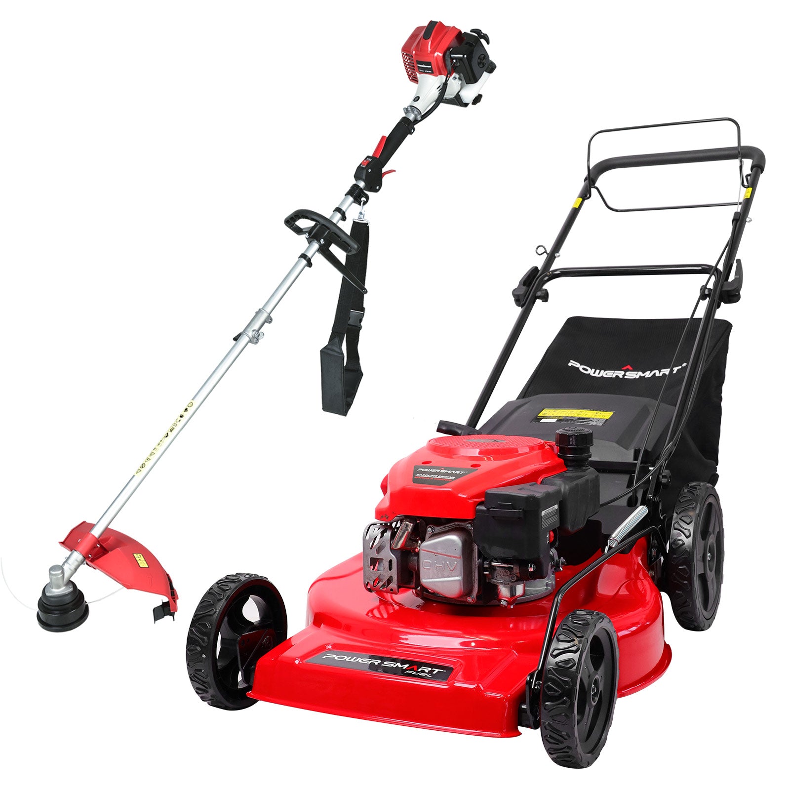 22" 170cc Gas Self-Propelled 3-in-1 Lawn Mower & String Trimmer Combo