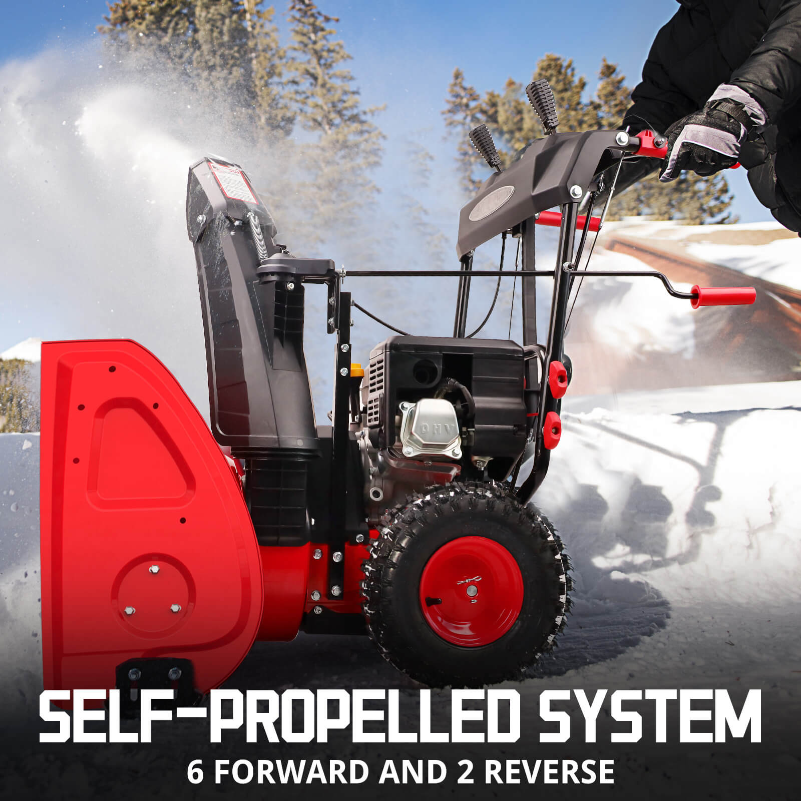 24'' 212cc Two Stage Gas Snow Blower w/ Electric Start DB7108B